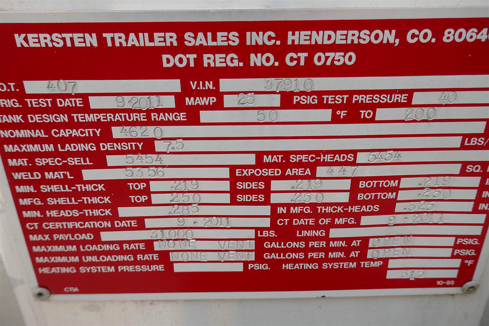 2011 Kersten MC407 Crude Oil Body Tank For Sale | Oil Tank Trailer | #4620T