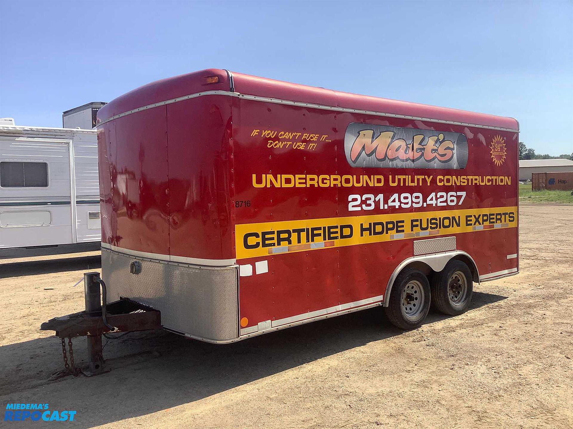 2001 United 16' Tandem Axel Enclosed Trail (For Sale) | Utility | Light ...