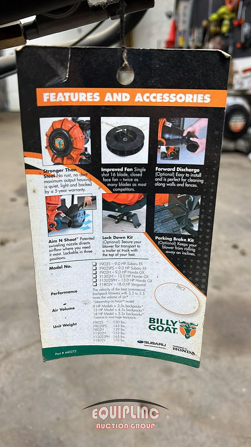 BILLY GOAT BLOWER F1302H For Sale | Misc Equipment | #TK510107