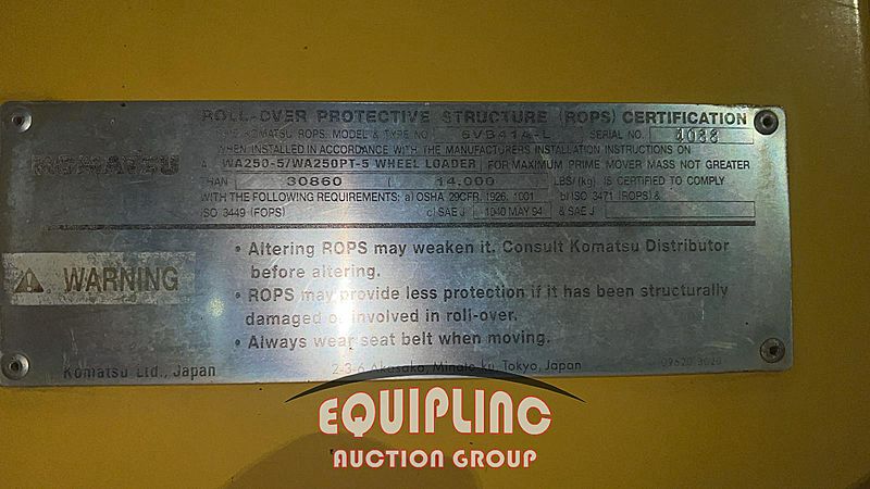 2006 KOMATSU FRONT END LOADER WA250-5L For Sale | Front Loader | #TKA74052