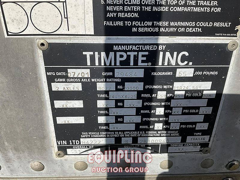 2002 Timpte (For Sale) | Hopper Trailer | Grain Trailer | #HBW2B100940