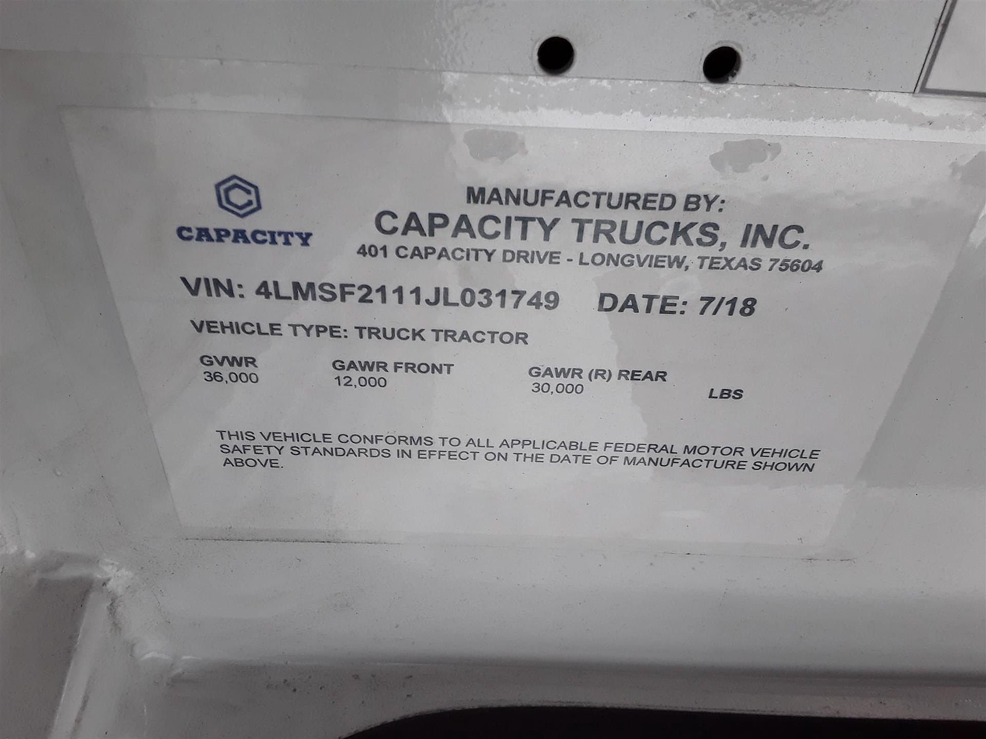 2018 Capacity SABRE 5 4X2 (For Sale) | Yard Spotter | #862221