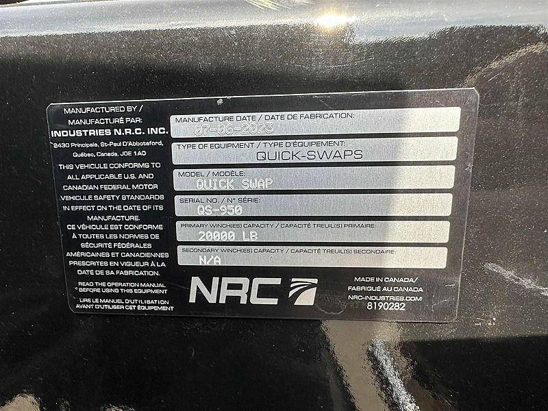 2023 NRC QuickSwap For Sale | Wrecker Body | #NRC-78