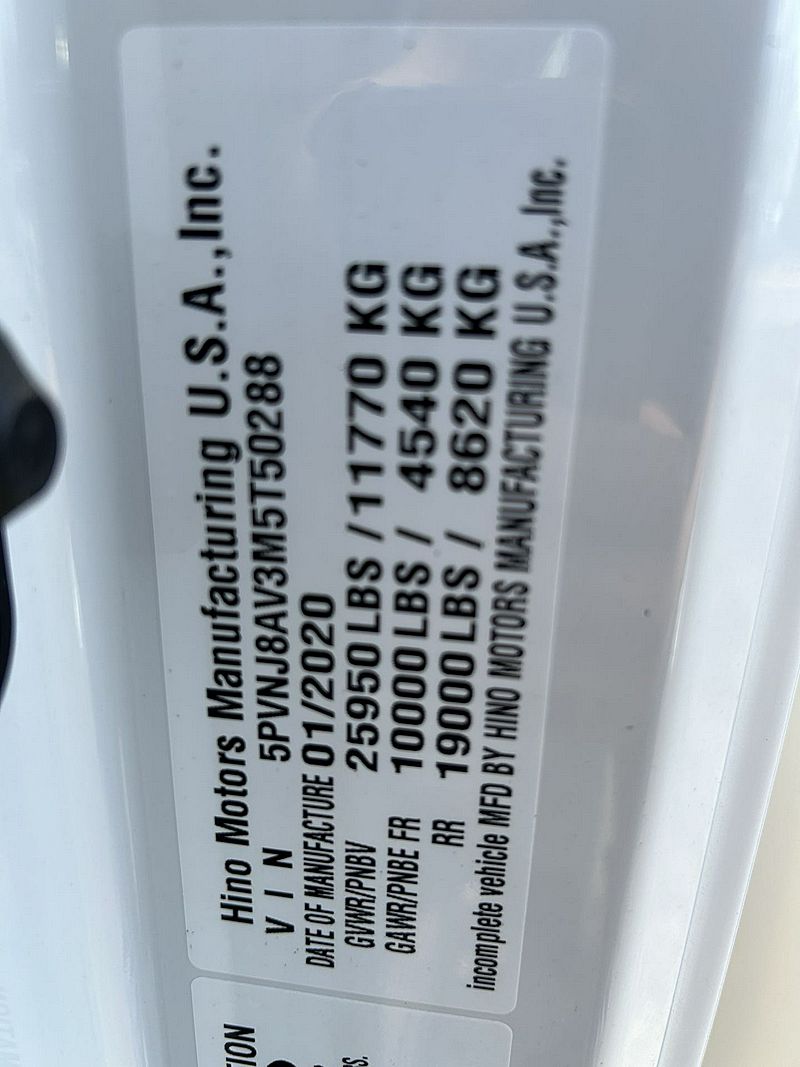 2021 Hino L6 For Sale | 26' | #T-M5T50288