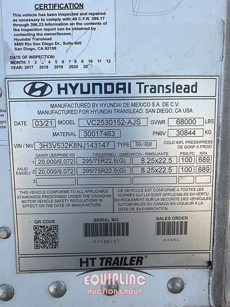 2022 HYUNDAI TRANSLEAD TRAILERS Hyundai Translead Trailers For Sale ...