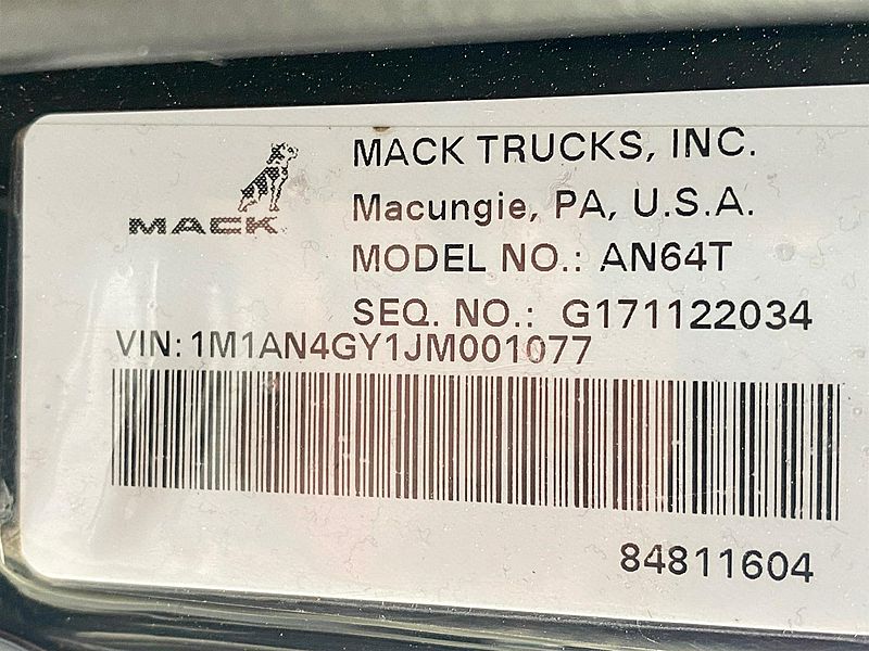 2018 Mack Anthem AN64T For Sale | Sleeper Truck | #13MU001077