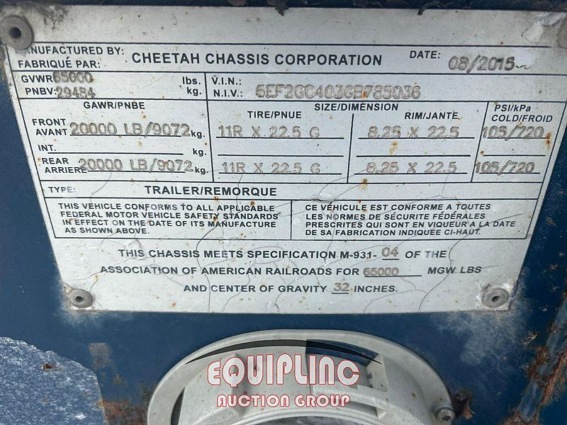2016 CHEETAH CHASSIS CHEETAH CHASSIS For Sale | Container Chassis | # ...